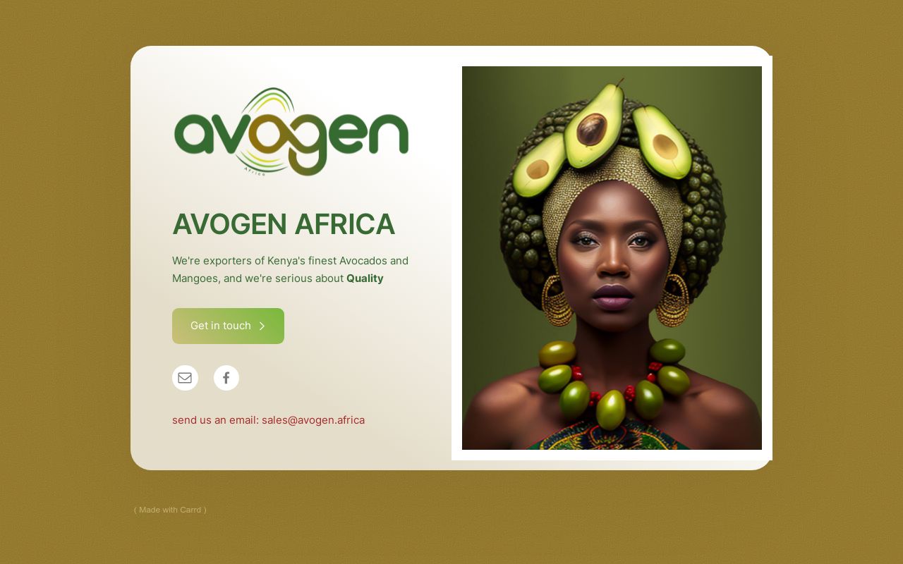 Avogen landing page